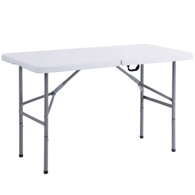 4ft Catering Camping Heavy Duty Folding Trestle Table with 4 chairs ...