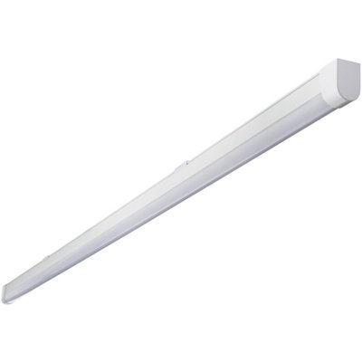 4ft Flicker Free Batten Light Fitting - 18W Cool White LED - Matt White ...