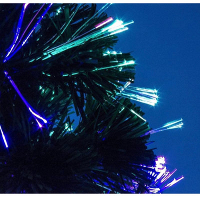 4FT Green Artificial Fibre Optic Christmas Tree with Color Changing ...