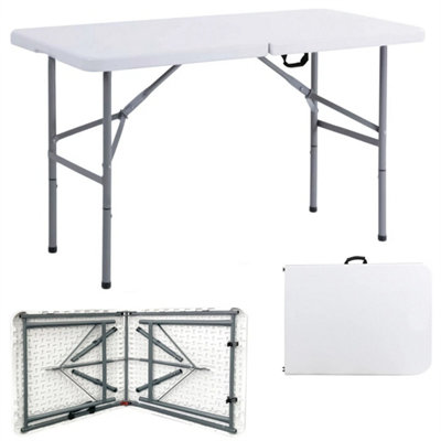 4ft Heavy Duty Plastic Folding Camping Table with Carry Handle