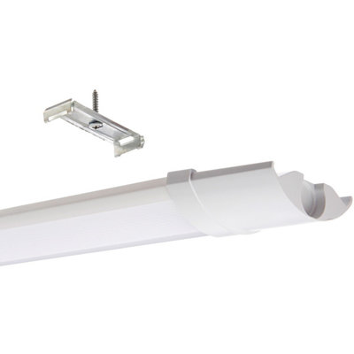 4ft IP65 Flush Batten Light - 18W Daylight White LED - Opal & Gloss ...