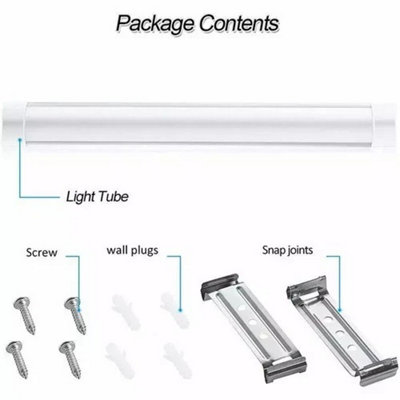4FT LED Batten Tube Light Daylight Ceiling Lamp for Office and Garage