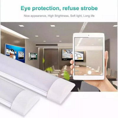 4FT LED Batten Tube Light Daylight Ceiling Lamp for Office and Garage