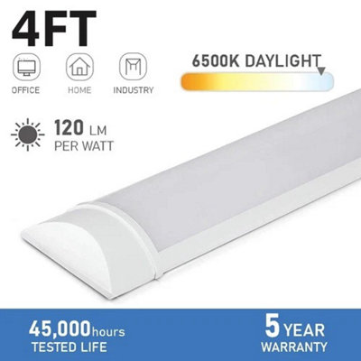 4FT LED Batten Tube Light Daylight Ceiling Lamp for Office and Garage
