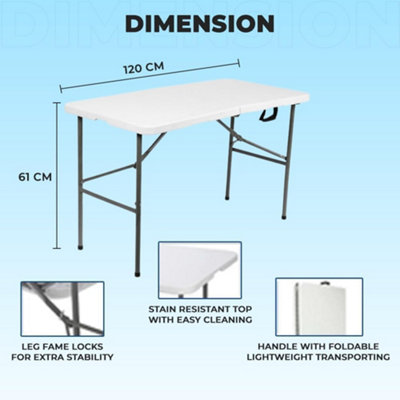 4Ft Plastic Table For BBQ Party Camping Buffet