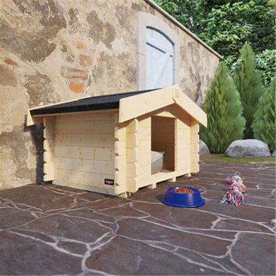 4ft x 5ft (1069mm x 1396mm) Horsforth Deluxe Dog Log Cabin 28mm