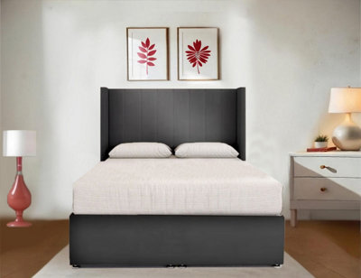 Black suede bed store