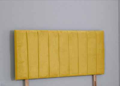 4FT6 Double 20inch Mustard plush 9 Panel Headboard