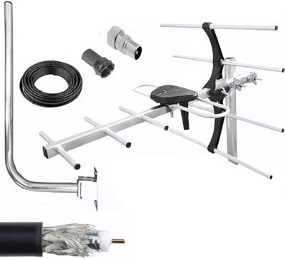 4G Digital Outdoor TV Aerial Antenna Installation Kit, Roof and Loft ...
