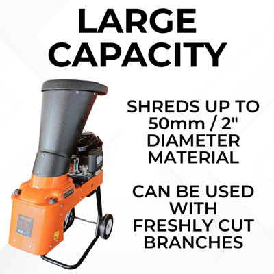 4HP Petrol Wood Chipper Shredder Mulcher - Heavy Duty - Chips up to ...