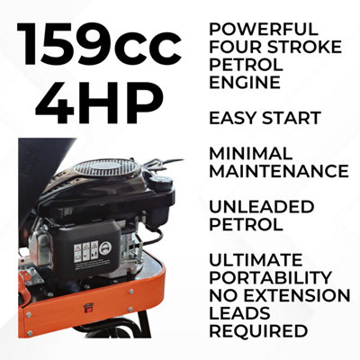 4HP Petrol Wood Chipper Shredder Mulcher - Heavy Duty - Chips up to ...