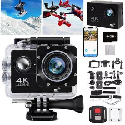 4K Ultra HD 20MP Action Camera with Waterproof Case, WiFi & Remote
