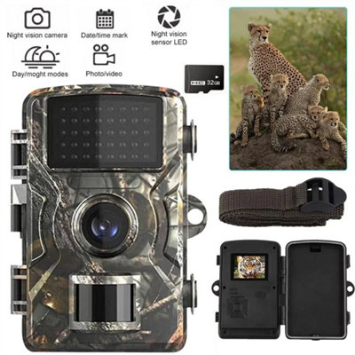 4K Wildlife Trail Camera 32GB Night Vision Motion Detection