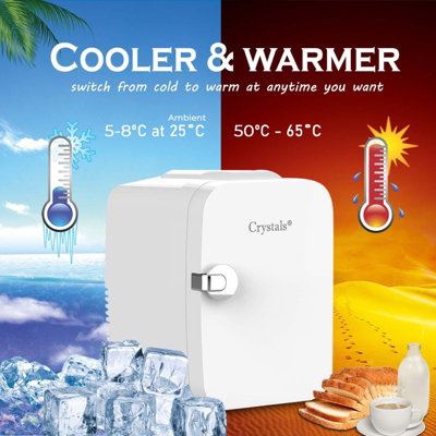 4L Mini Fridge Portable Cooler and Warmer Ice Box Table Top Bedroom ...