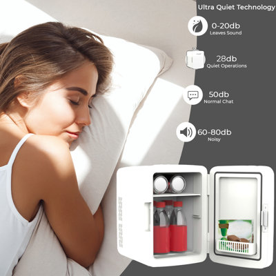 4L Mini Fridge Portable Cooler and Warmer Ice Box Table Top Bedroom ...