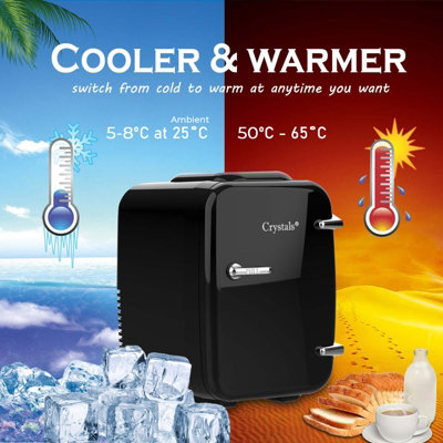 4L Portable Mini Fridge Table Top Electric Small Cooler Bedroom Ice Box ...