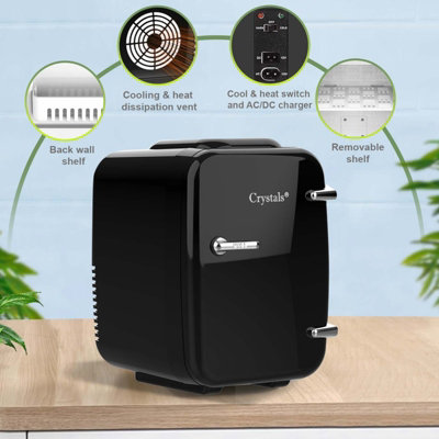 4L Portable Mini Fridge Table Top Electric Small Cooler Bedroom Ice Box ...