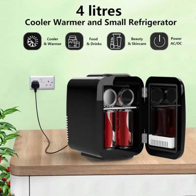 4L Portable Mini Fridge Table Top Electric Small Cooler Bedroom Ice Box ...