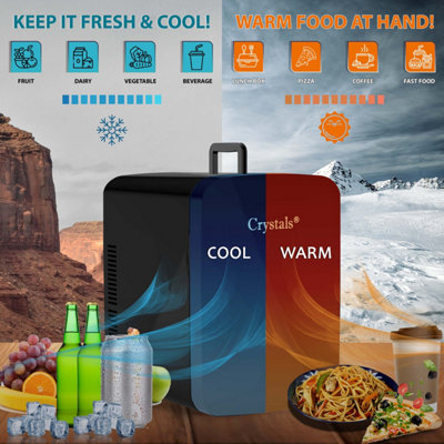 4L Portable Mini Fridge Table Top Electric Small Cooler Bedroom Ice Box ...
