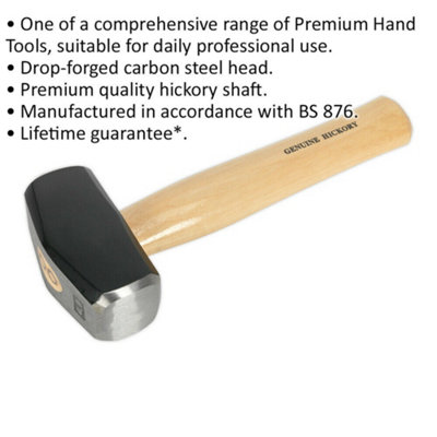 4lb Club Hammer with Durable Hickory Shaft and Forged Steel Head