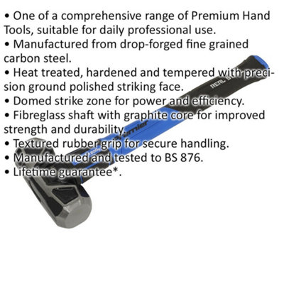 4lb Short Handled Sledge Hammer - Fibreglass Shaft - Rubber Grip ...