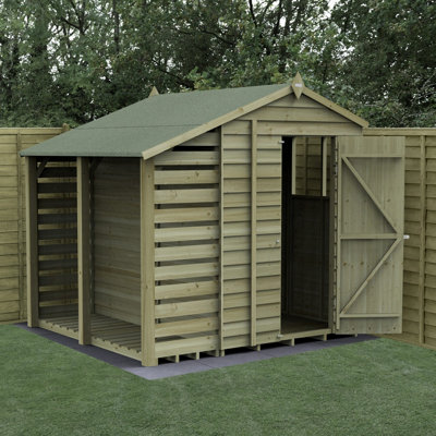 4LIFE Apex Shed 5x7 - Single Door - 2 Windows - With Lean-To