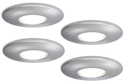 4lite IP65 GU10 Fire Rated Downlight - Chrome 4 Pack | DIY at B&Q