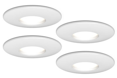 4lite IP65 GU10 Fire Rated Downlight - Matt White 4 Pack | DIY at B&Q