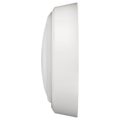 4lite Pylus Outdoor Round Wall Light (White) 1100lm Motion Sensor ...