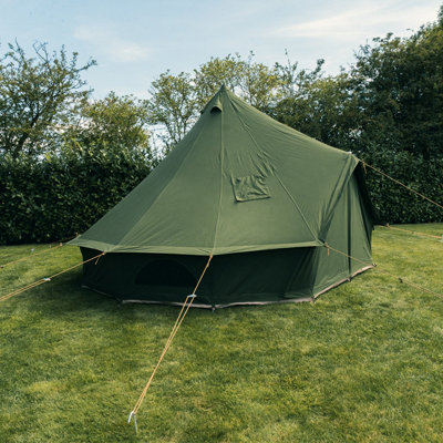 4M Bell Tent Olive green with Chimney fitting 100% Cotton Canvas