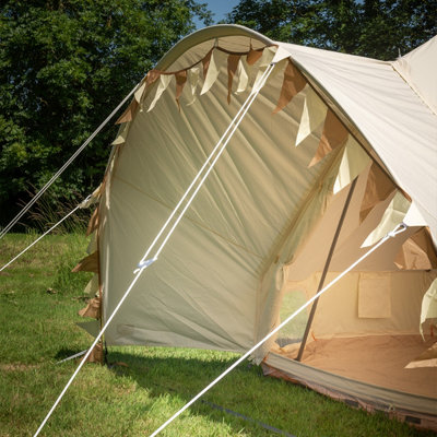 4M Canopy Bell Tent with Detachable Canopy & 100% Cotton Canvas, Free ...