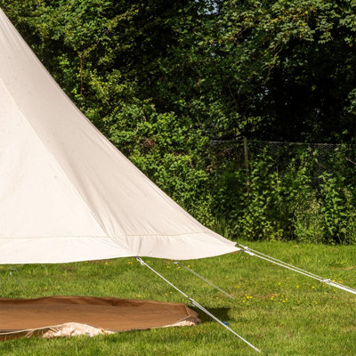 4M Canopy Bell Tent with Detachable Canopy & 100% Cotton Canvas, Free ...