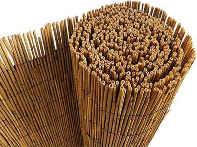 4m Wide Natural Peeled Reed Screening Roll, Garden/Patio/Balcony ...