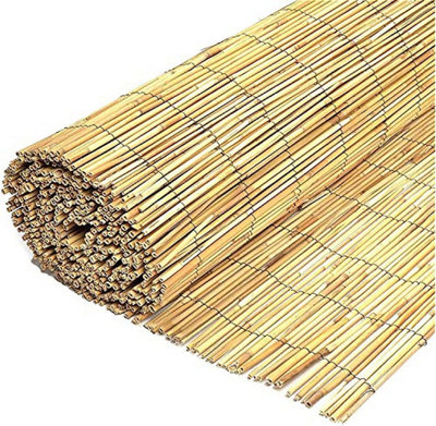4m Wide Natural Peeled Reed Screening Roll, Garden/Patio/Balcony ...