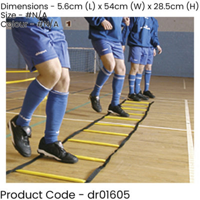 4m x 0.5m Flat Agility Speed Slide Ladder Kit Indoor Weighted Footwork ...