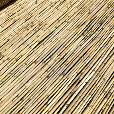4m x 1.2m Bamboo Screening Roll Natural Fence Panel Peeled Reed Fencing ...