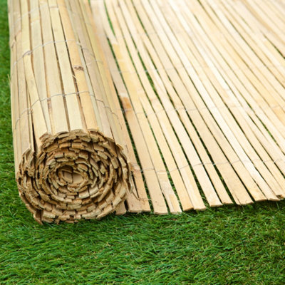 4m x 1.2m Bamboo Split Slat Fencing Screening Rolls for Garden Outdoor ...