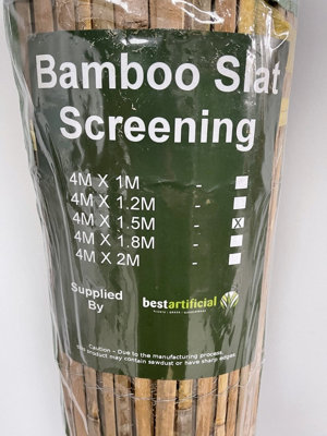 4m x 1.2m Bamboo Split Slat Fencing Screening Rolls for Garden Outdoor ...