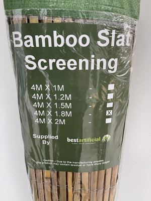 4m x 1.2m Bamboo Split Slat Fencing Screening Rolls for Garden Outdoor ...