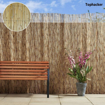 4m x 1m Bamboo Screening Roll Panel Natural Fence Peeled Reed Fencing ...