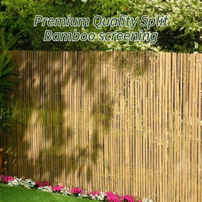 4m x 1m Bamboo Split Slat Fencing Screening Rolls for Garden Outdoor ...