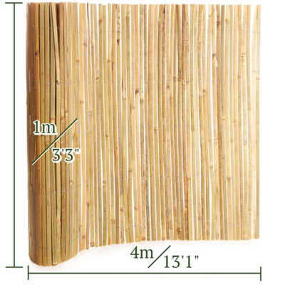 4m x 1m Bamboo Split Slat Fencing Screening Rolls for Garden Outdoor ...