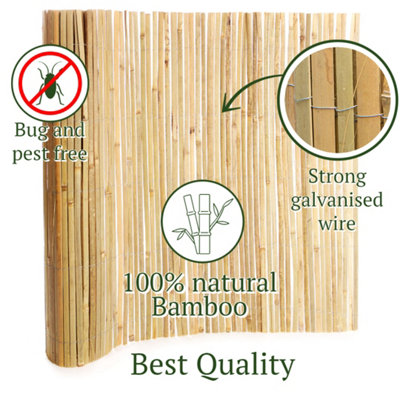 4m x 1m Bamboo Split Slat Fencing Screening Rolls for Garden Outdoor ...