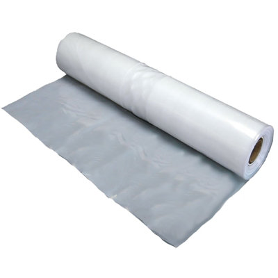4M X 25M 500G CLEAR HEAVY DUTY POLYTHENE PLASTIC SHEETING GARDEN DIY ...