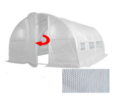 4m x 3m + Ground Anchor Kit (13' x 10' approx) Pro+ White Poly Tunnel
