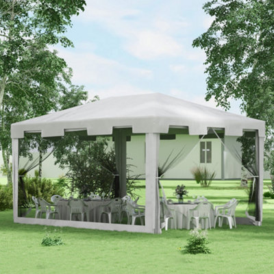 4m x 3m Party Tent Wedding Gazebo Outdoor Waterproof PE Canopy Shade w ...
