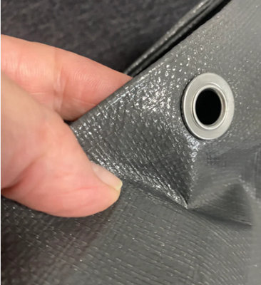 4m x 6m Grey L-Grade Tarpaulin with 10 Meters x 6mm Bungee Rope