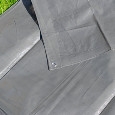 4m x 6m Heavy duty gray waterproof tarpaulin/ground sheet ,uv resistant ...
