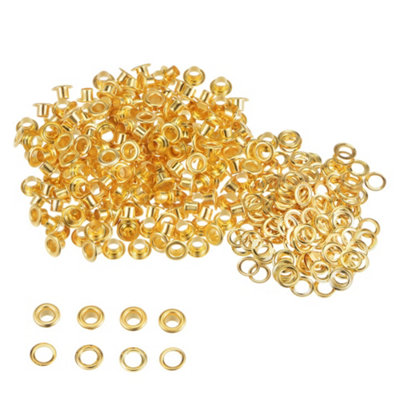 4mm Eyelets with Washers, Gold - 100pcs