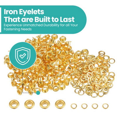 4mm Eyelets with Washers, Gold - 100pcs